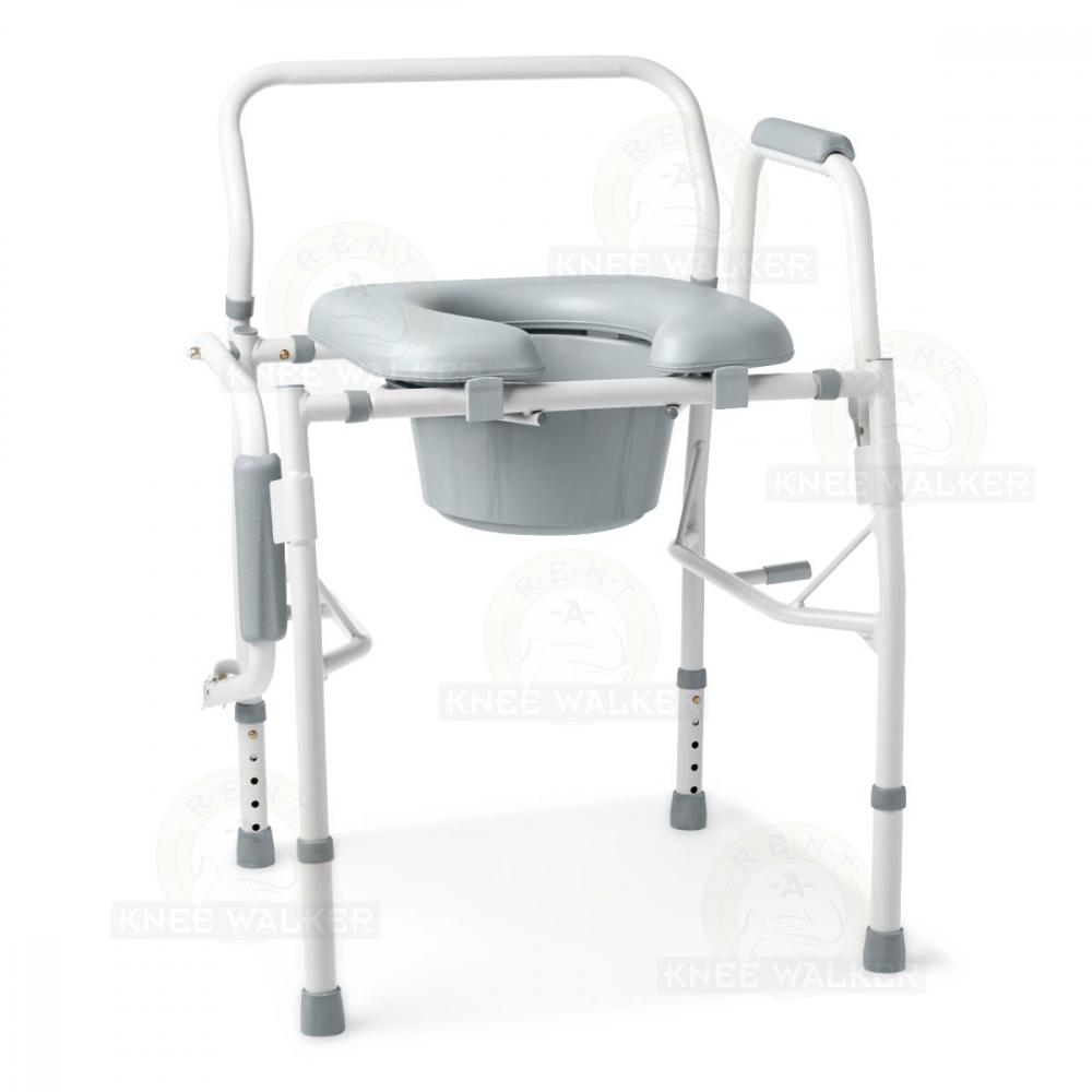 Commode, Drop Arm, Padded 350lbs G1-301DPX1 : Rent A Knee Walker
